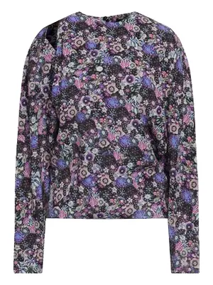 Isabel Marant Floral-print Crepe Top - Purple