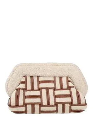 THEMOIRE Textile Fiber Clutch With Detachable Strap - White