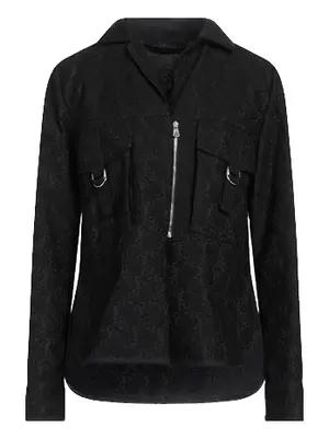 Peuterey Scuba Overshirt With Lace And Metal Detailing - Black