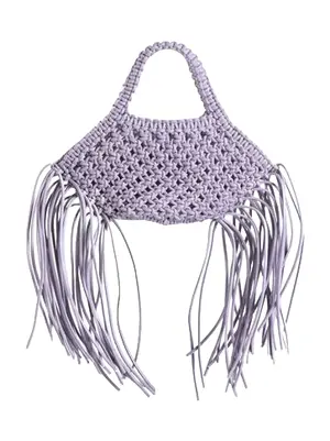 Yuzefi Leather Handbag With Fringes Purple