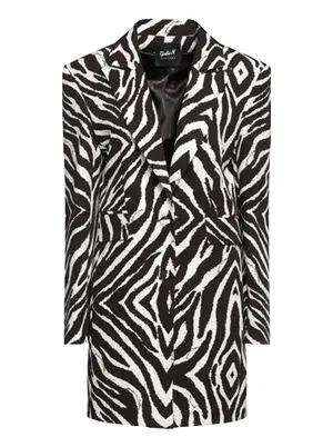 GIULIA N COUTURE Giulia N' Zebra-striped Blazer - Black