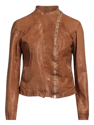 MASTERPELLE Leather Biker Jacket Brown