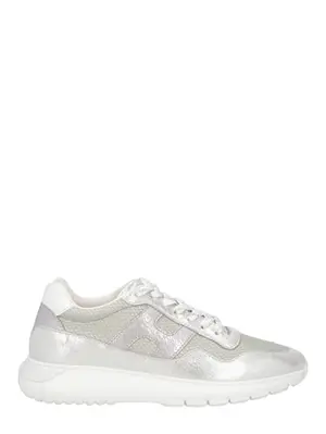 Hogan Soft Leather Sneakers - Silver