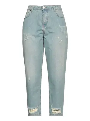 Federica Tosi Cotton Denim Tapered Jeans - Blue