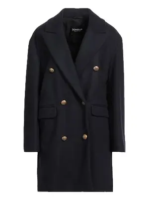 DONDUP Coat In Virgin Wool And Polyamide Blue