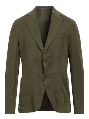 Pal Zileri PAL ZILERI Single-Breasted Twill Blazer Military Green