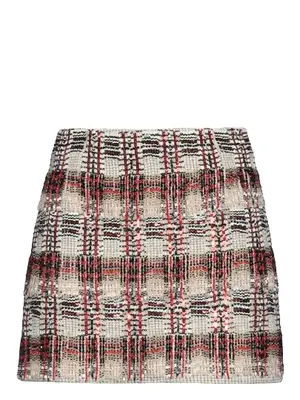 Elisabetta Franchi Mini Sequined Tweed Skirt - White