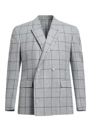 CC COLLECTION CORNELIANI Blazer Size Virgin Wool, Linen - Grey