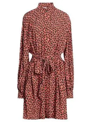 ATTIC AND BARN Viscose Mini Shirt Dress - Tomato Red