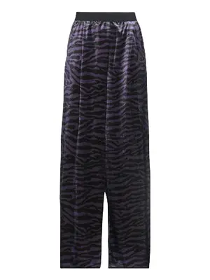 SUOLI Zebra Striped Wide Leg Pants - Purple
