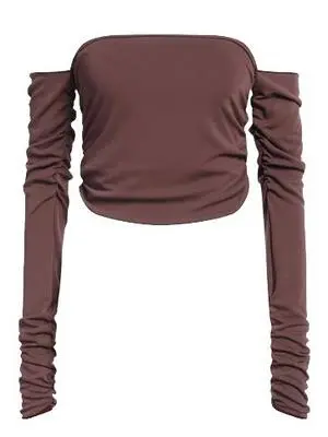 Erika Cavallini Off-the-shoulder Jersey Top - Brown
