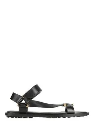 TOD'S Sandals In Leather With Ankle Strap - Black