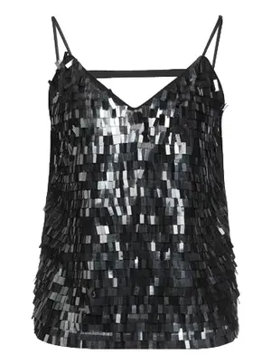 Pinko Crepe Camisole With Appliqués - Black