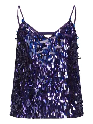 Pinko Crepe Camisole With Appliqués - Purple