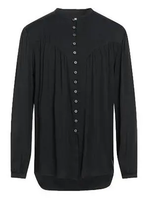 NOSTRASANTISSIMA Man Shirt Black Size 36 Acetate, Silk, Elastane