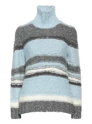 SLY010 SLY010 Striped Turtleneck Blue