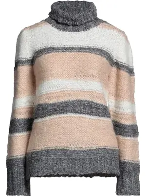 SLY010 SLY010 Striped Turtleneck Pink