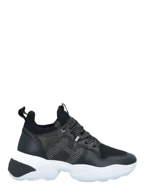 Hogan Leather And Textile Sneakers - Black