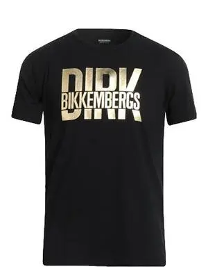 BIKKEMBERGS T-shirt Size Cotton, Elastane - Black