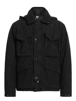 C.P. COMPANY Cotton Blend Jacket With Removable Hood Black