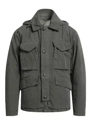 C.P. COMPANY Cotton Blend Jacket With Removable Hood Green