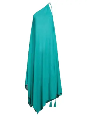 Alanui Maxi One-Shoulder Dress Blue