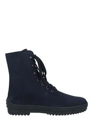 TOD'S Leather Lace-up Ankle Boots - Blue