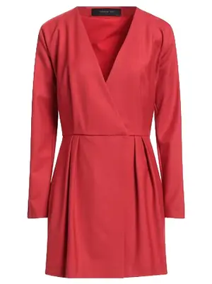 Federica Tosi Mini Dress In Polyester, Virgin Wool, And Elastane - Red