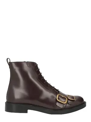 TOD'S Leather Ankle Boots Dark Brown