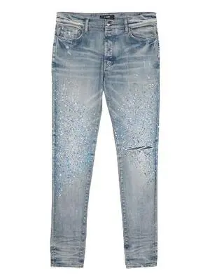Amiri Skinny Jeans With Crystals - Blue