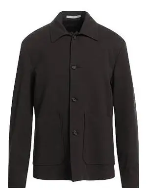 PAOLO PECORA Man Jacket Military Green Size 38 Viscose, Polyamide, Elastane Dark Brown