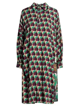 EMMA & GAIA Viscose Midi Shirt Dress - Green