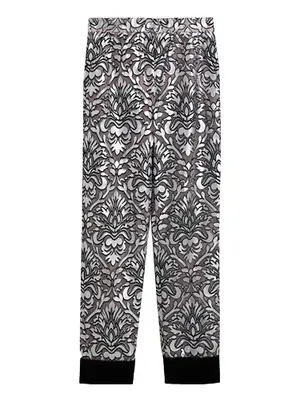 Dolce & Gabbana Floral Print Straight-leg Pants - Silver