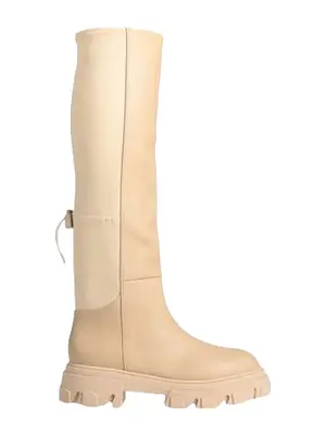GIA BORGHINI Boots In Leather And Textile Fibers - Beige