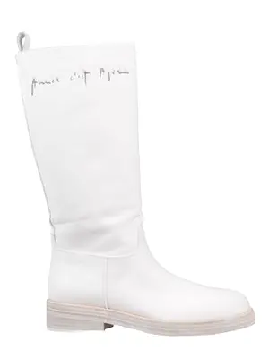 ANN DEMEULEMEESTER Textile Fiber Boots - White