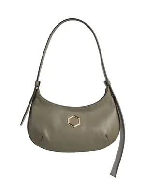 HIBOURAMA Leather Hobo Bag Green
