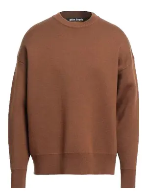 Palm Angels Knitted Crewneck Sweater Brown