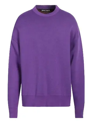Palm Angels Knitted Crewneck Sweater - Purple