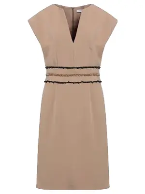 SIMONA CORSELLINI Mini Bodycon Dress Beige
