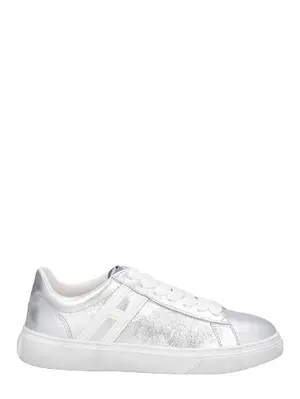 Hogan Soft Leather Sneakers - Silver
