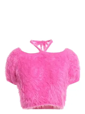MSGM Knitted Velour Sweater Pink