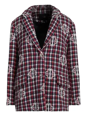 Maje Single-breasted Flannel Coat - Red