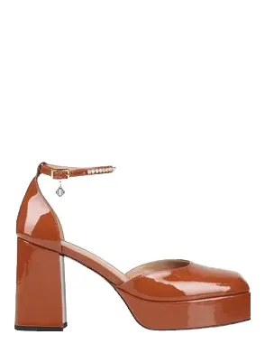 Maje Pumps Leather Patent-Effect Brown