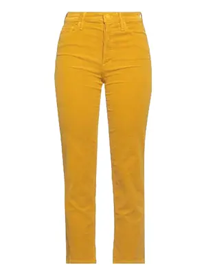 MOTHER Straight Leg Corduroy Pants Yellow