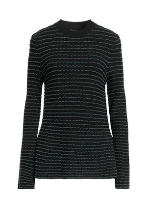 Emporio Armani Striped Knit Sweater - Black