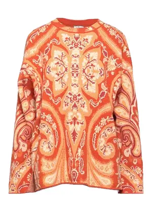 Etro Sweater In Wool, Viscose, And Polyamide - Orange