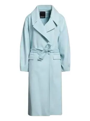 YES LONDON Woven Double-breasted Coat - Blue