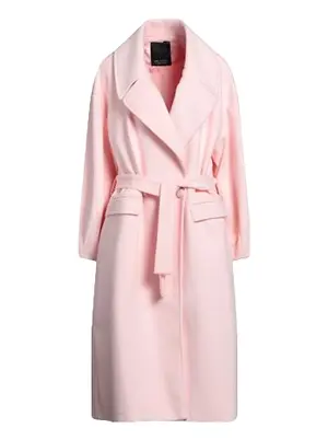 YES LONDON Woven Double-Breasted Coat Pink