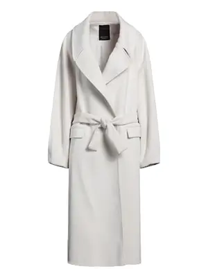 YES LONDON Woven Double-Breasted Coat White