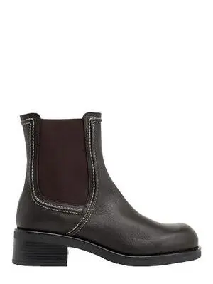 8 BY YOOX Grain Leather Chelsea Ankle Boots - Brown